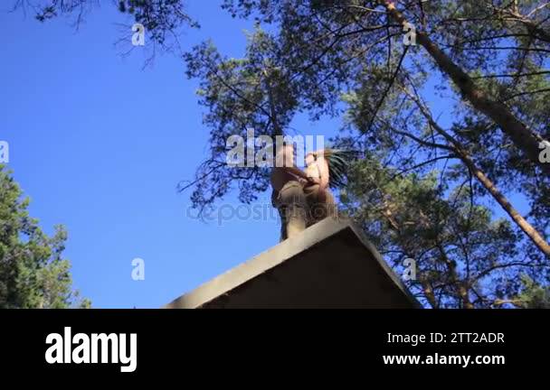 Beautiful native american Indian man and woman in traditional dress in ...