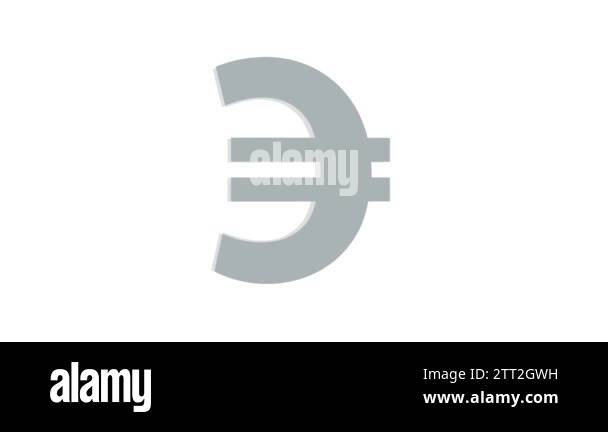 Animated currency silver euro color rotates on a white background Stock ...