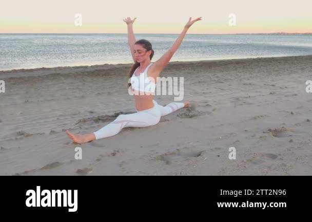 Woman yoga beach side Stock Videos & Footage - HD and 4K Video Clips ...