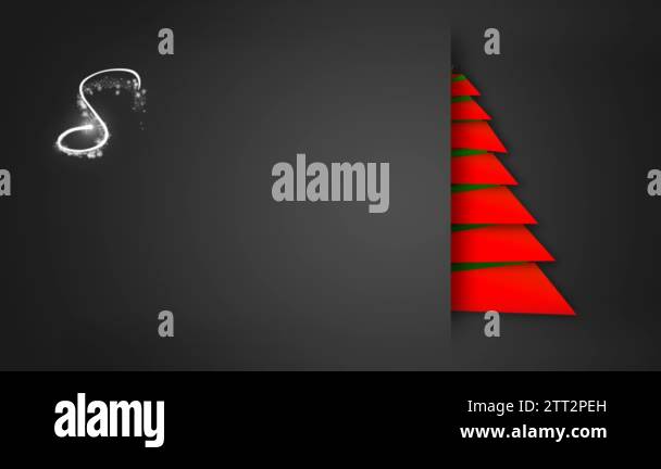 Unfolding Red Paper Seasons Greetings Tree 4K feature a gray envelope ...