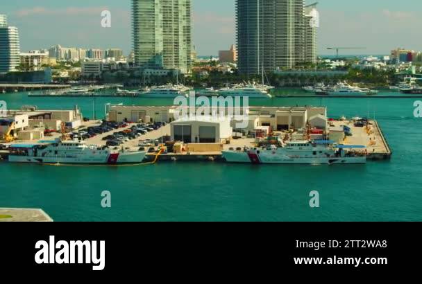 US Coast guard island Miami Beach base Stock Video Footage - Alamy