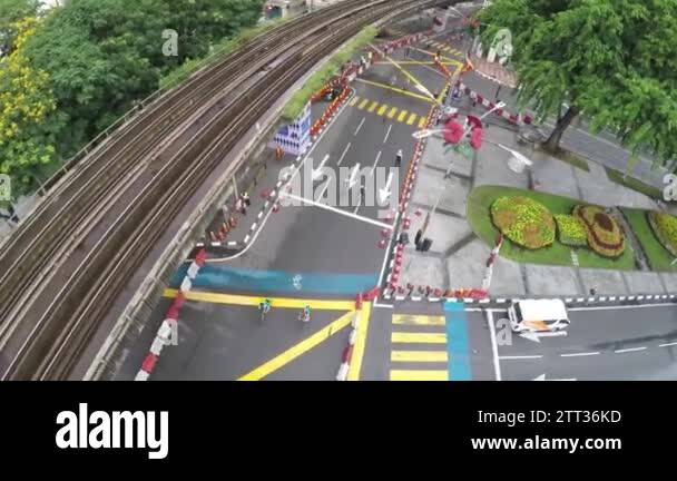 Kuala Lumpur - Malaysia - MERDEKA SQUARE: Top View - Road and LRT ...