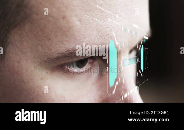 projecting the face of computer futuristic holograms Stock Video ...