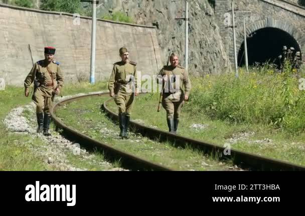 The Soviet army soldiers patrol the facilities. The army of the Soviet ...