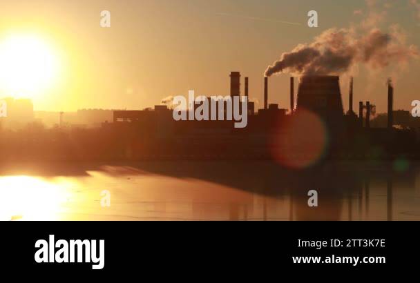 4K pollution, smoke from industrial chimneys, thermal power plants ...