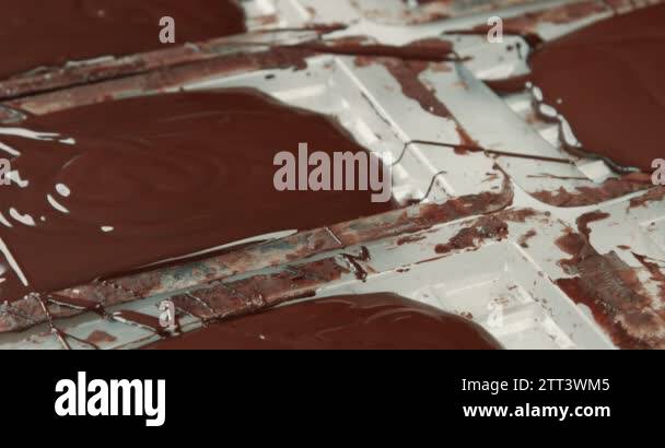 liquid chocolate texture. Process of making a chocolate bars Stock ...