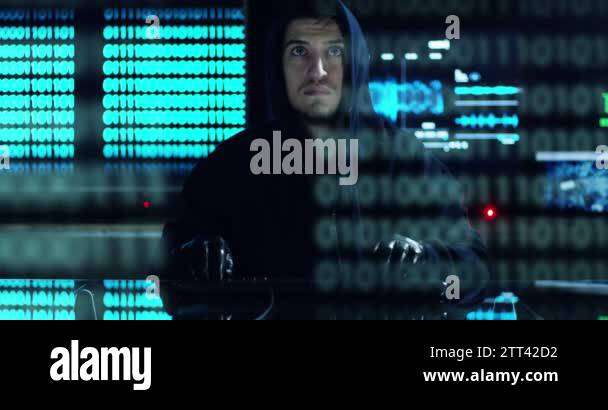 Hacker Tries To Enter The System Using Codes And Numbers To Find Out