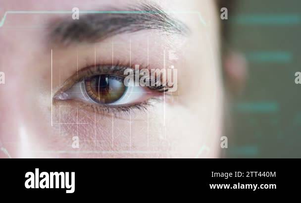 Human Eye Scan Technology Interface Animation human eye in extreme ...