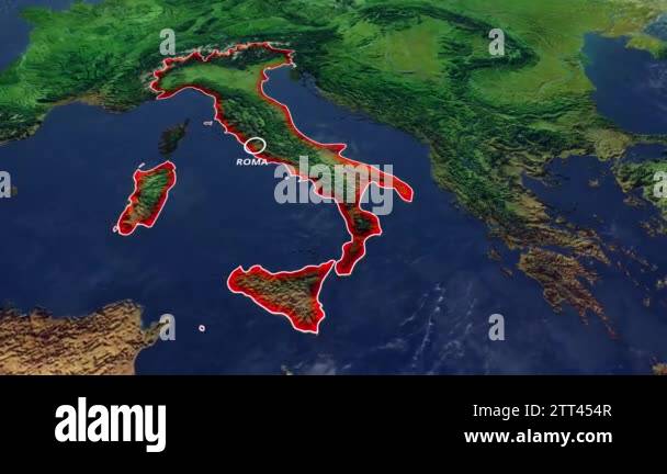 Map of Italy, Mediterranean map, map with reliefs and mountains of ...