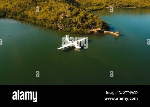 Seaplane in the bay. Busuanga, Palawan, Philippines Stock Video Footage ...