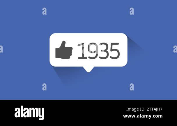 Motion graphics animation 4K of bubble with like counter in increasing ...