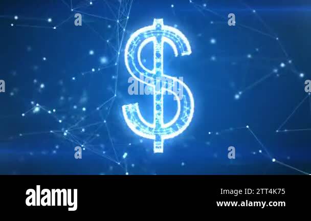 Dollar Icon Appearing in Network Cloud from Lines and Dots. Symbol ...