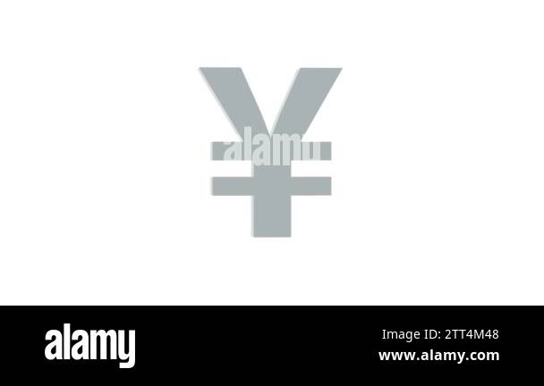Silver Yen sign isolated in white background Stock Video Footage - Alamy