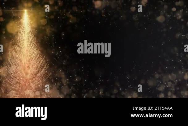 Animated Golden Christmas Pine Tree Star background seamless loop 4k ...