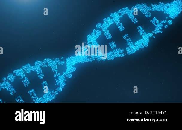 Rotated 3D rendered Artifical Intelegence DNA Molecule. DNA is ...