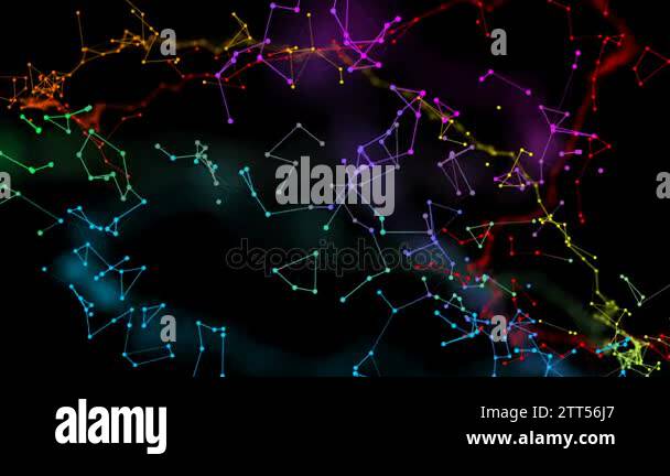 Lines and Points Matrix With Colored Lights - Abstract Motion ...