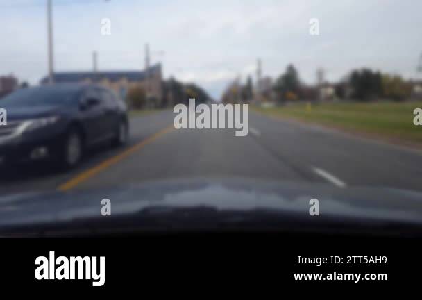 Driving and Coming to a Stop in Left Turn Lane at Intersection With ...