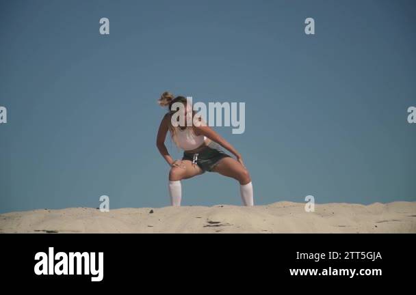 Cute Hot Girl Dancing Twerk At The Beach Tanned Girl In Short Shorts