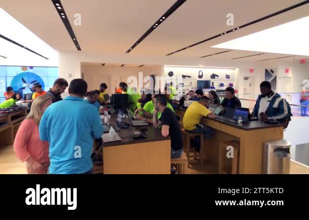 Microsoft store interior in 5th avenue in Manhattan Stock Video Footage ...