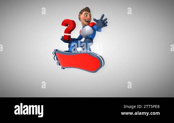 Fun cartoon character with question mark - 3D animation Stock Video ...