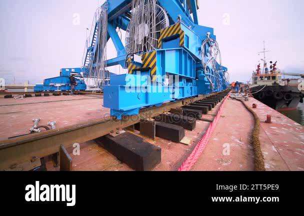 Rail and shipping terminals. Highway bridge and truck transport ...