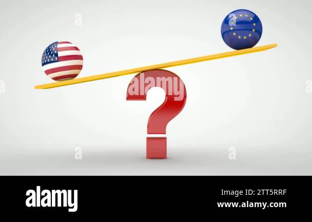 3D animation swing on the question mark with balls of flags of ...