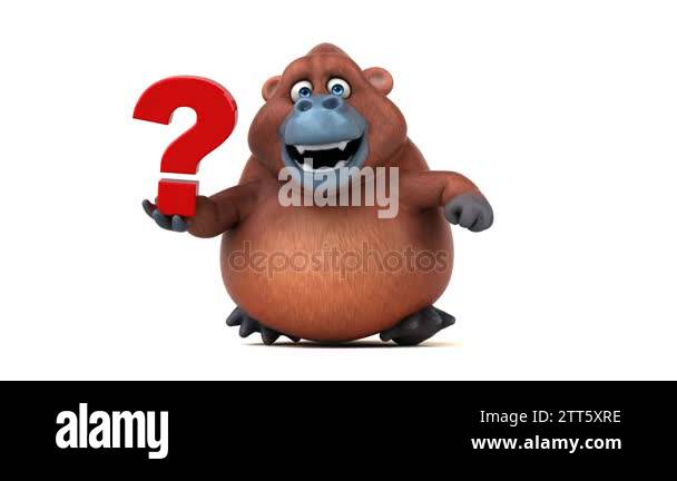 cartoon character holding question mark Stock Video Footage - Alamy