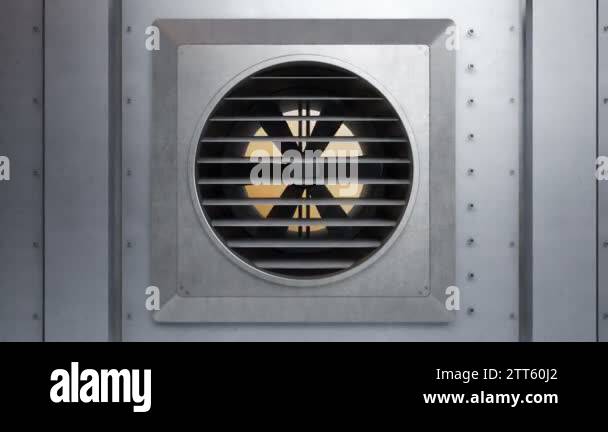 Industrial fan of air ventilation system stops spinning. Failure of ...