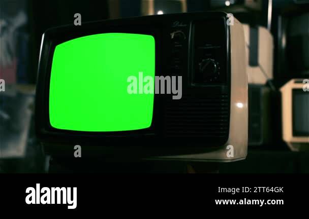 80s TV with Green Screen. Parallel Dolly Shot. Blue Steel Tone. Ready ...