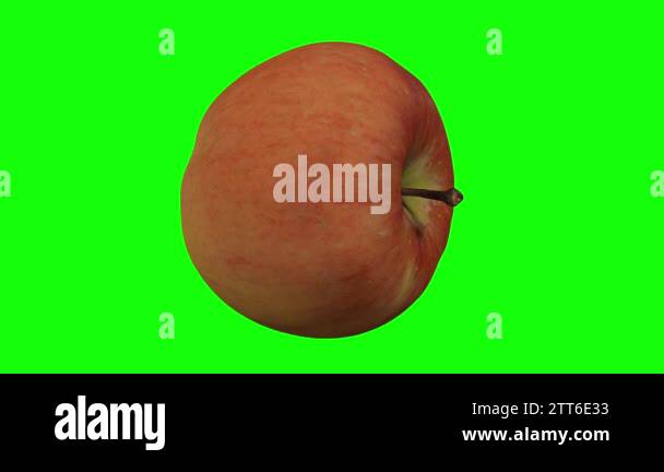 3D render of a rotating Fuji apple on green background (for green ...