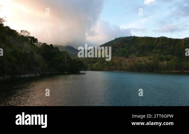 A real time clip showing the mountain lake Balanan in Negros Oriental ...