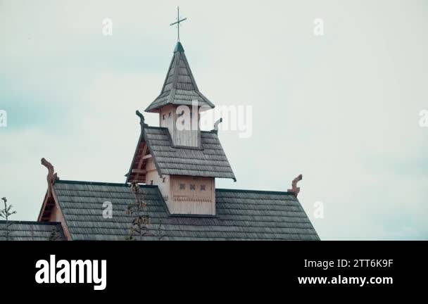 An ancient Slavic pagan city built of wood, excellent scenery for a ...