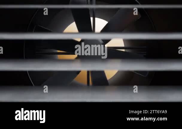 Fan of industrial air ventilation system stops spinning. Failure of ...