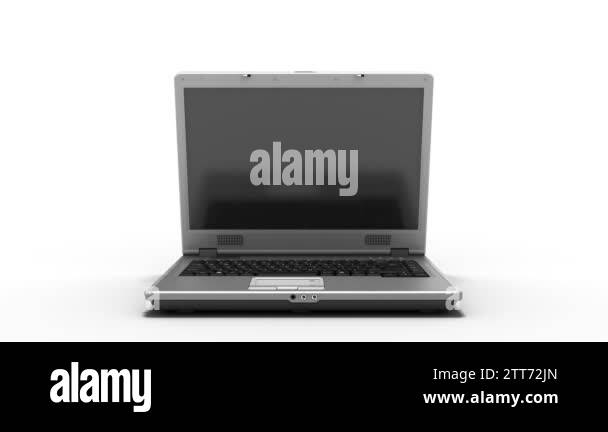 Clean Laptop Animation HD, Laptop appearing on white and opening to a ...
