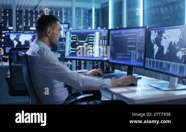 System Security Specialist Working at System Control Center. Room is ...