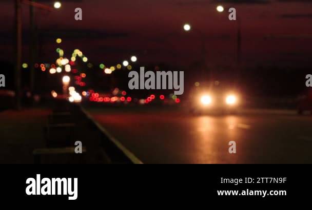 Blinking street lights on overpass Stock Video Footage - Alamy