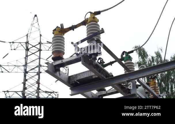 Electrical substation equipment: electricity transmission line ...