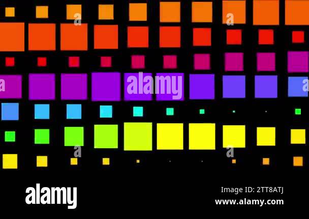 4k vj square neon light array matrix background&cube big data database ...