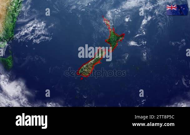 New Zealand map and border, physical map, Oceania, map with reliefs and ...