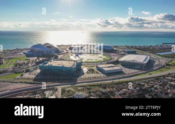 Sochi Adler, Russia - December 14, 2018 Panoramic view from the ...