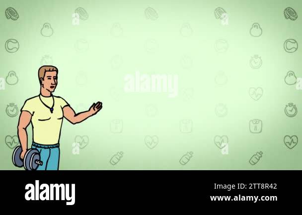 Animated Character Athlete or Coach stands in the foreground and says ...