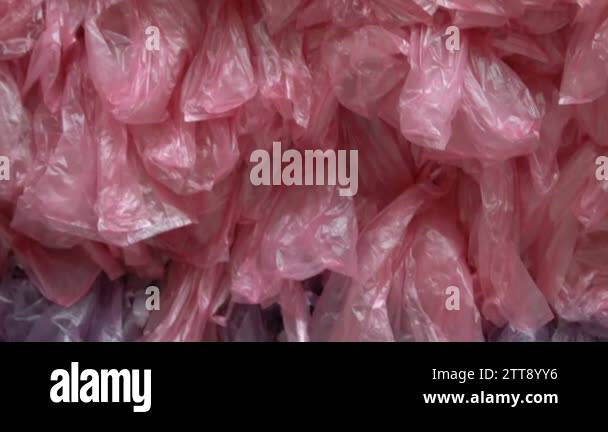 Single use plastic bags collection, ecology, recycling and man made ...