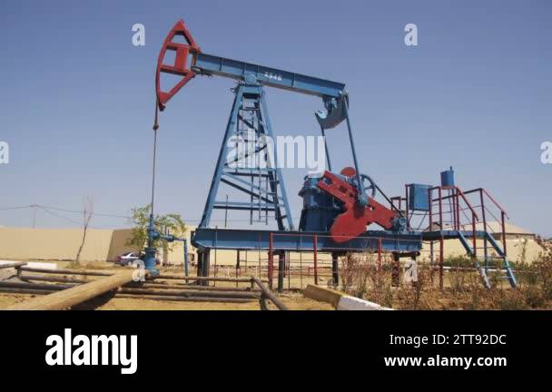Oil Pump. Extraction of Oil Pumping Station Stock Video Footage - Alamy