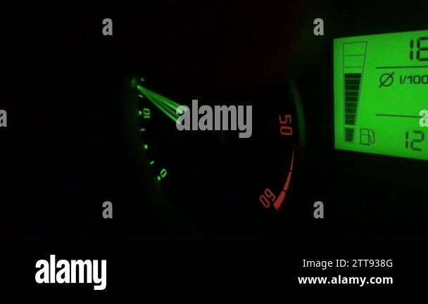 High speed emergency lights. Speedometer, tachometer sports car ...