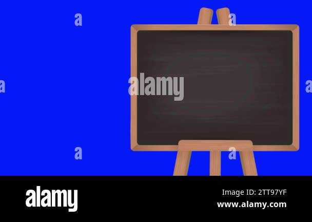 Books Are Dropping to a Book Pile and a Blackboard on a Blue Screen ...