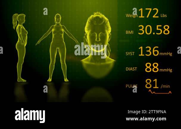 Simulation of a Fat Woman Losing Body Weight and BMI Index Computer X ...