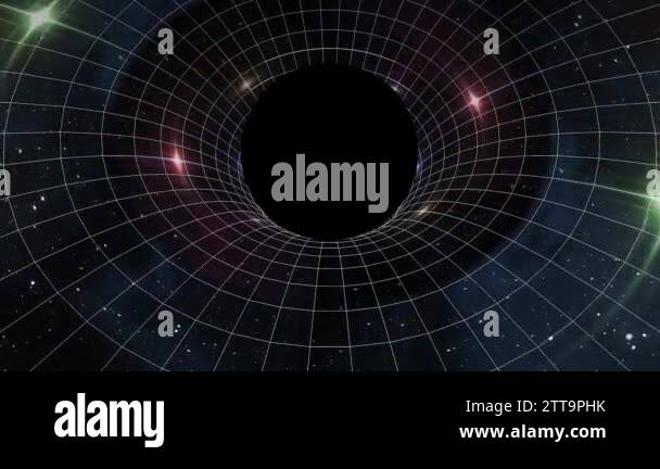 Black hole pulls in star space time funnel pit seamless loop animation ...