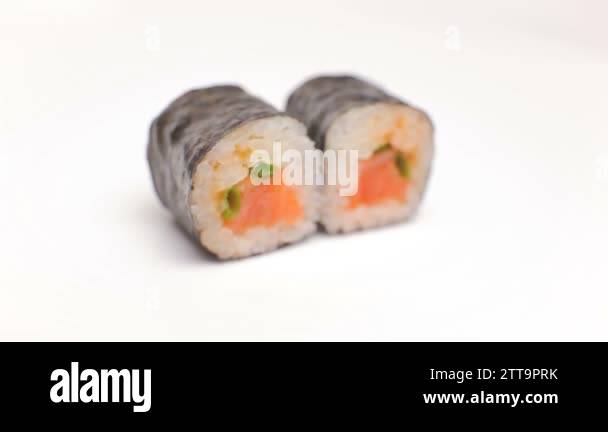 chef sushi presentation Spicy syake maki rolls of luxury japan ...