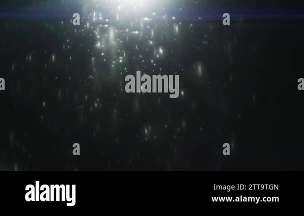 Defocused, Bokeh Particles Chaotically Flying in the Light on the Black ...