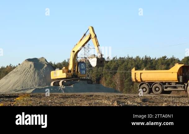 Excavator lorry working building site Stock Videos & Footage - HD and ...